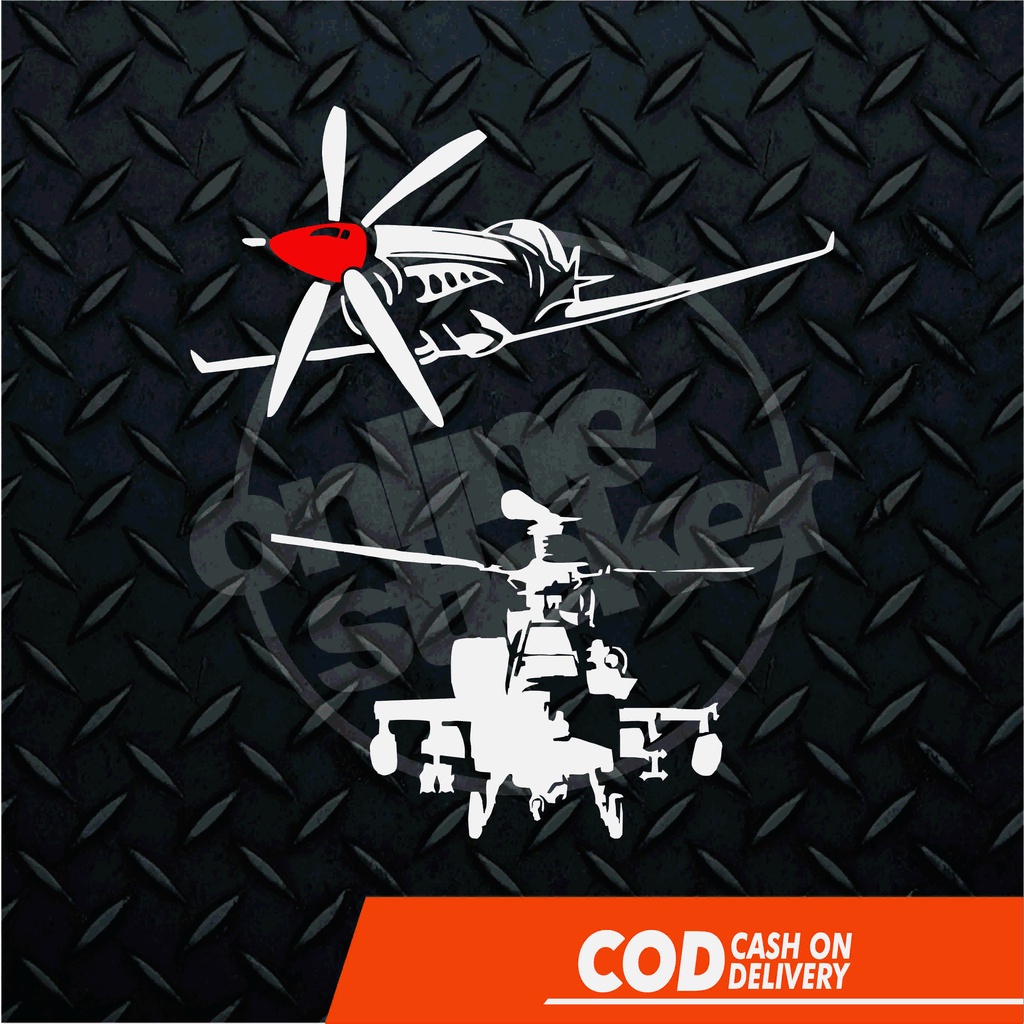 Jual Stiker Pesawat Tucano / Helikopter utk kaca belakang | sticker ...