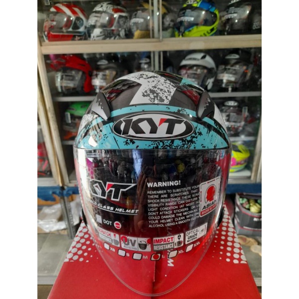Jual helm KYT GALAXY FLAT R BLUE AQUA terbaru | Shopee Indonesia