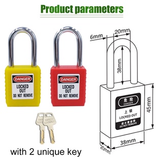 Jual Loto Safety Padlock 38mm Gembok Lockout Tagout Merah Dan Kuning ...