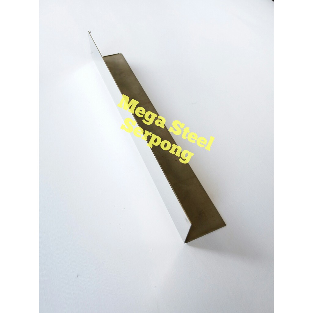 Jual List lis Siku Stainless Steel Plat Siku Mirror uk 3 x 3 cm, Pjg 1. ...