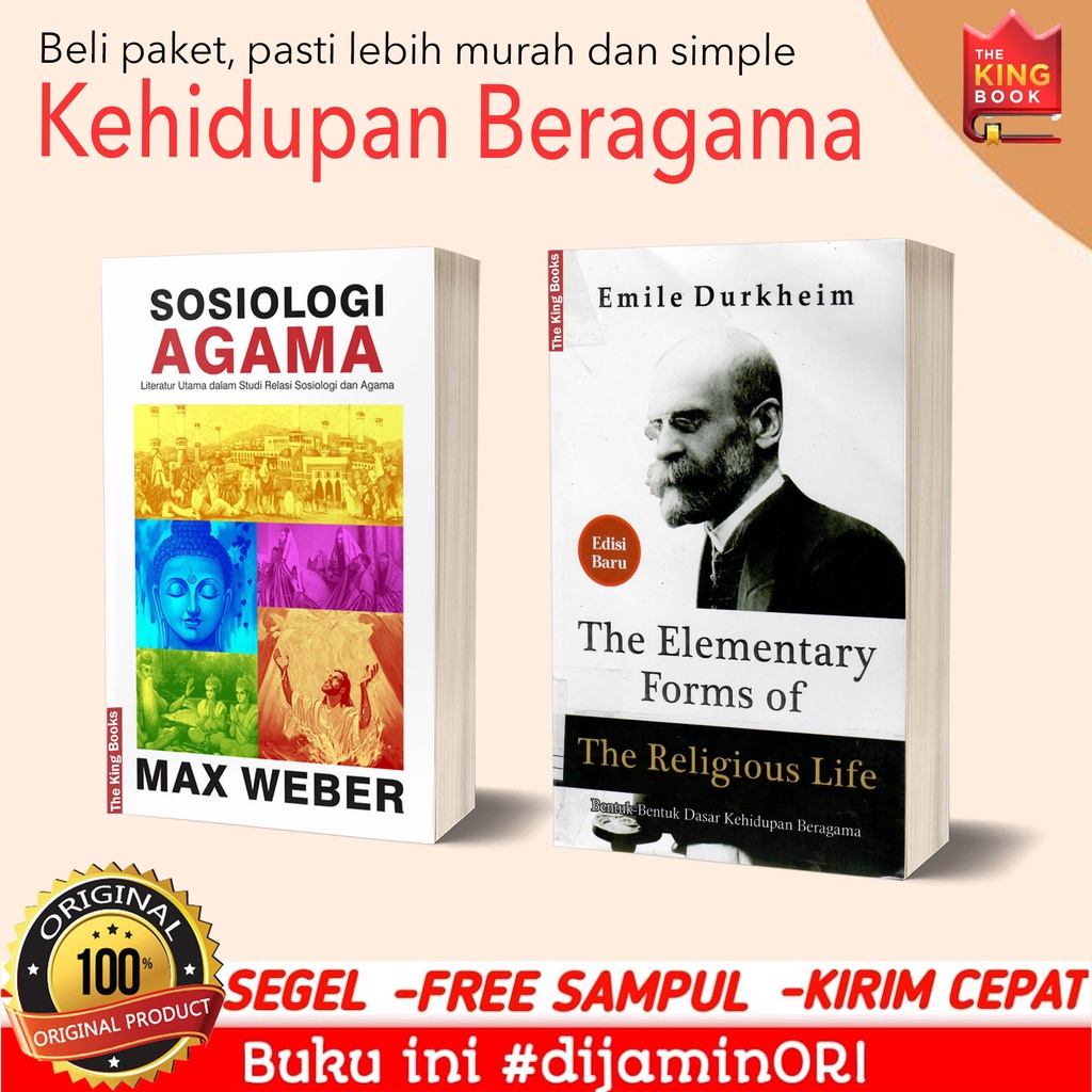 Jual Paket 2 buku sosiologi agama Max Weber & the elementary forms of the religious life emile ...