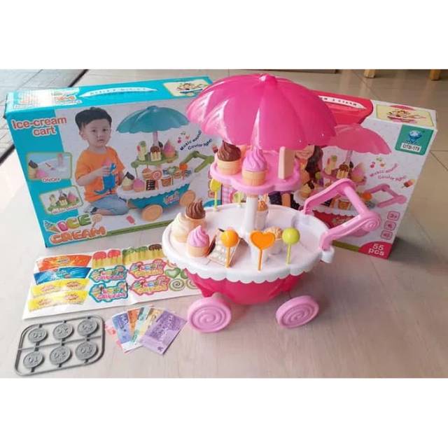 Jual Mainan Ice Cream Sweet Shop Cart Gerobak Ice Cream | Shopee Indonesia