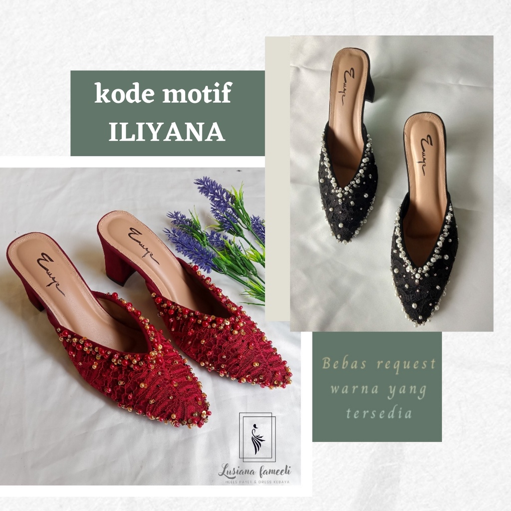 Jual ILIYANA I Sepatu formal brukat heels payet hak tahu untuk acara ...