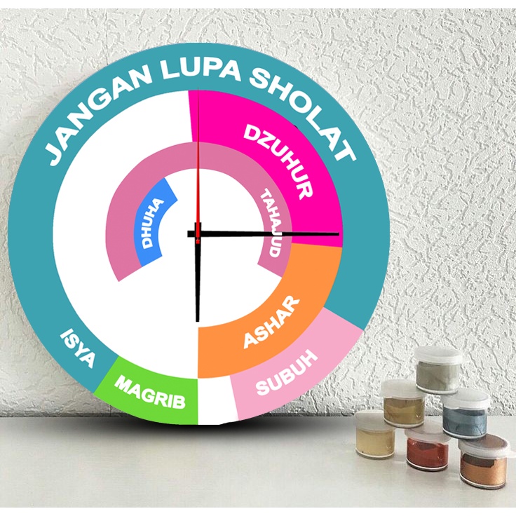 Jual Jam Dinding Kayu Bulat Islami Free Baterai rajadekorofficial ...