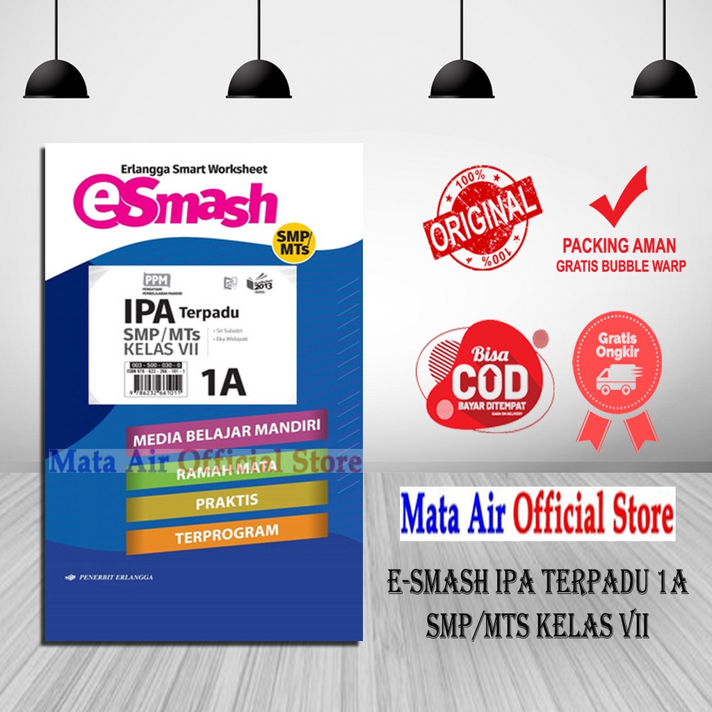 Jual ORIGINAL E-SMASH IPA TERPADU 1A 1B 2A 2B 3A 3B SMP/MTS KELAS 7 8 ...