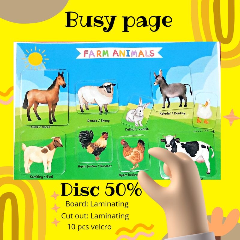 Jual BUSY PAGE FARM ANIMALS/ BUSY PAGE MENCOCOKAN BAYANGAN HEWAN/BUSY ...