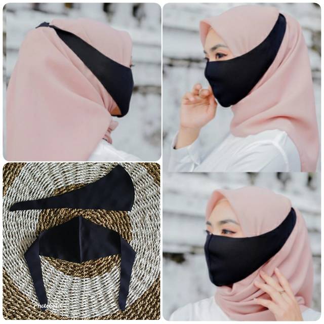 Jual 683 MASKER SCUBA POLOS HIJAB IKAT DAPAT DICUCI ULANG / masker ...