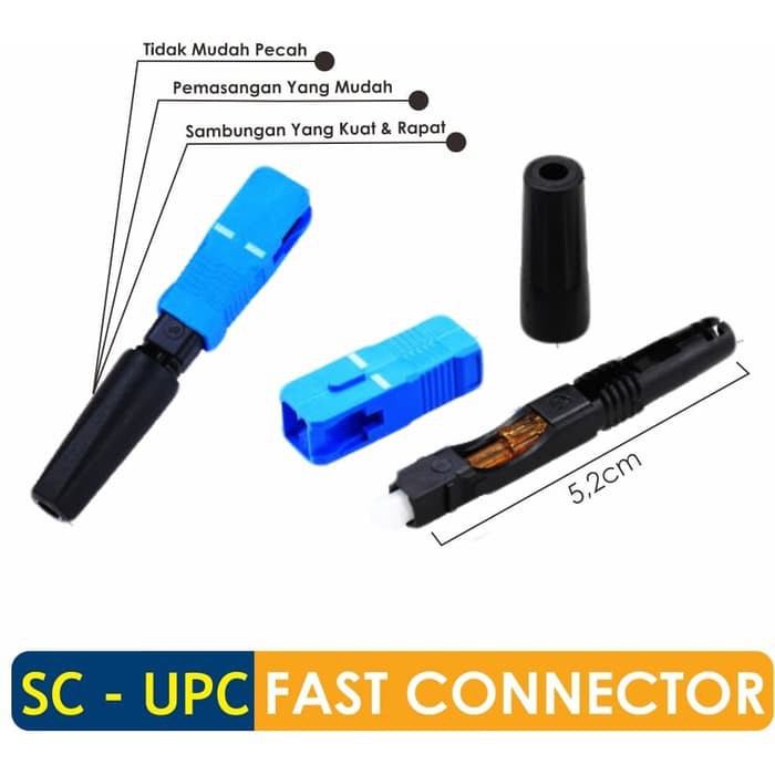 Jual Fast Connector SC UPC Fiber Optik biru FTTH KONEKTOR SATUAN 1pc | Shopee Indonesia