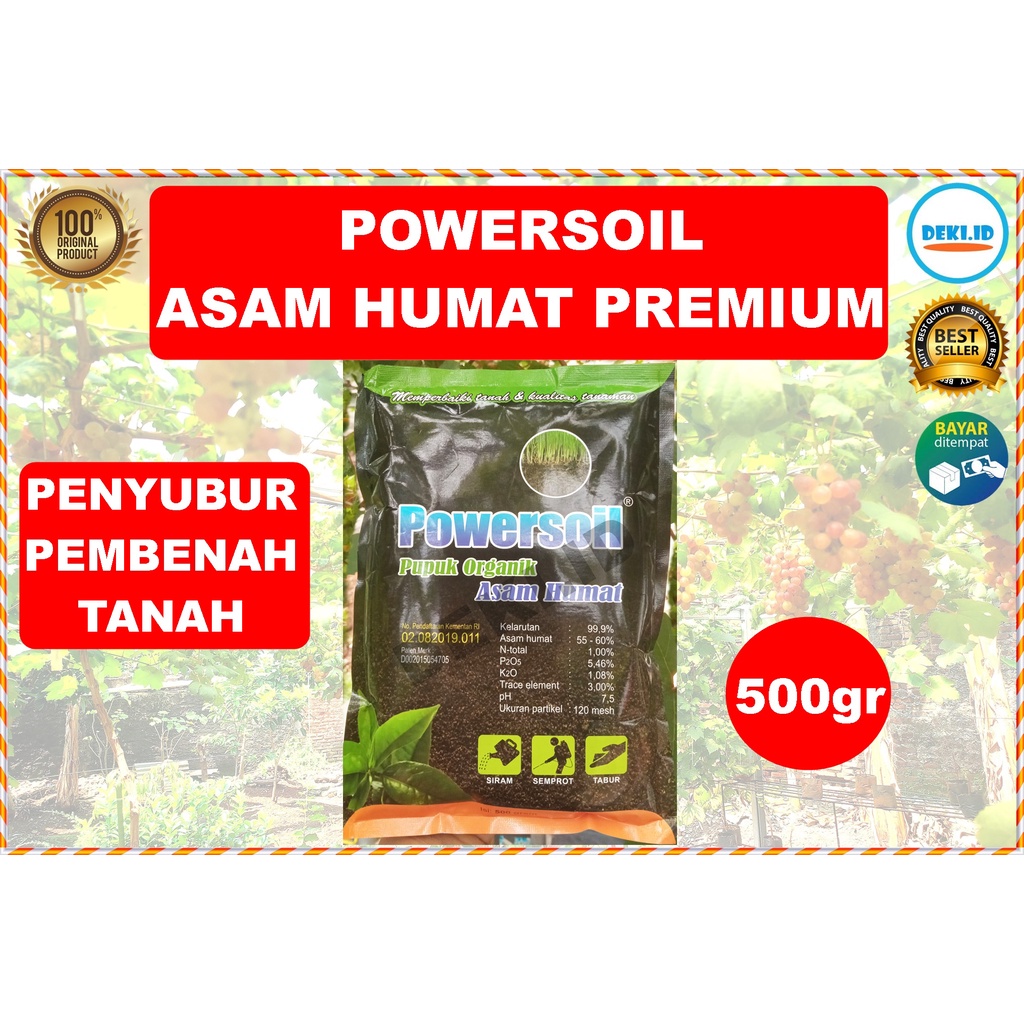Jual Powersoil Asam Humat Pupuk Organik Pembenah Penyubur Tanah Humic Acid Premium Grade 500 gr ...