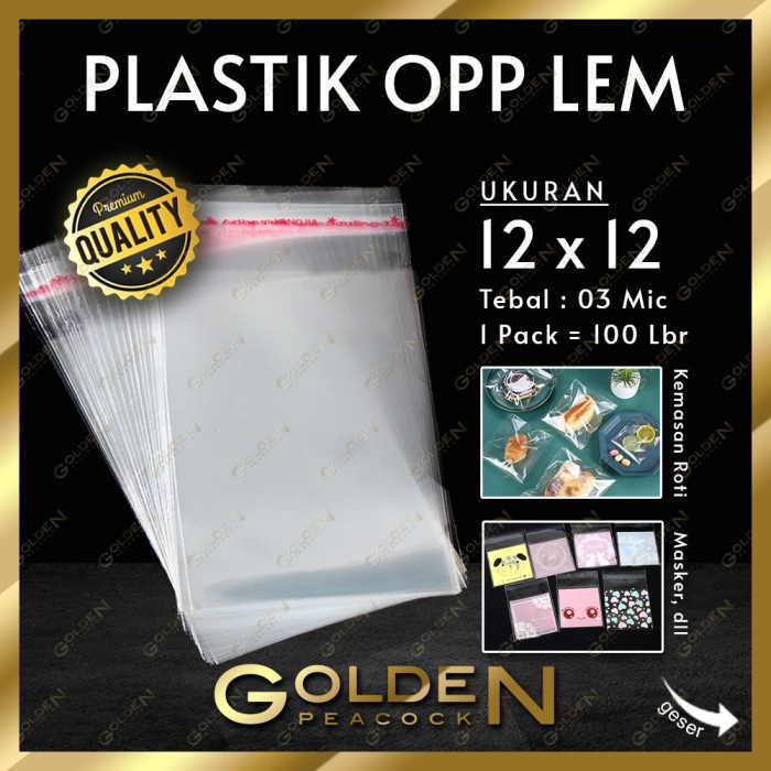 Jual PLASTIK OPP 12X12 / BUNGKUS ROTI + LEM TEBAL 27 MIC | Shopee Indonesia