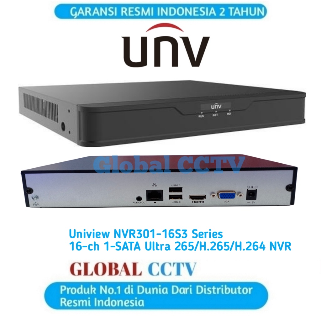 Jual UNIVIEW NVR301-16S3 NVR UNIVIEW 16 CHANNEL / NVR UNV 16 CHANNEL ...