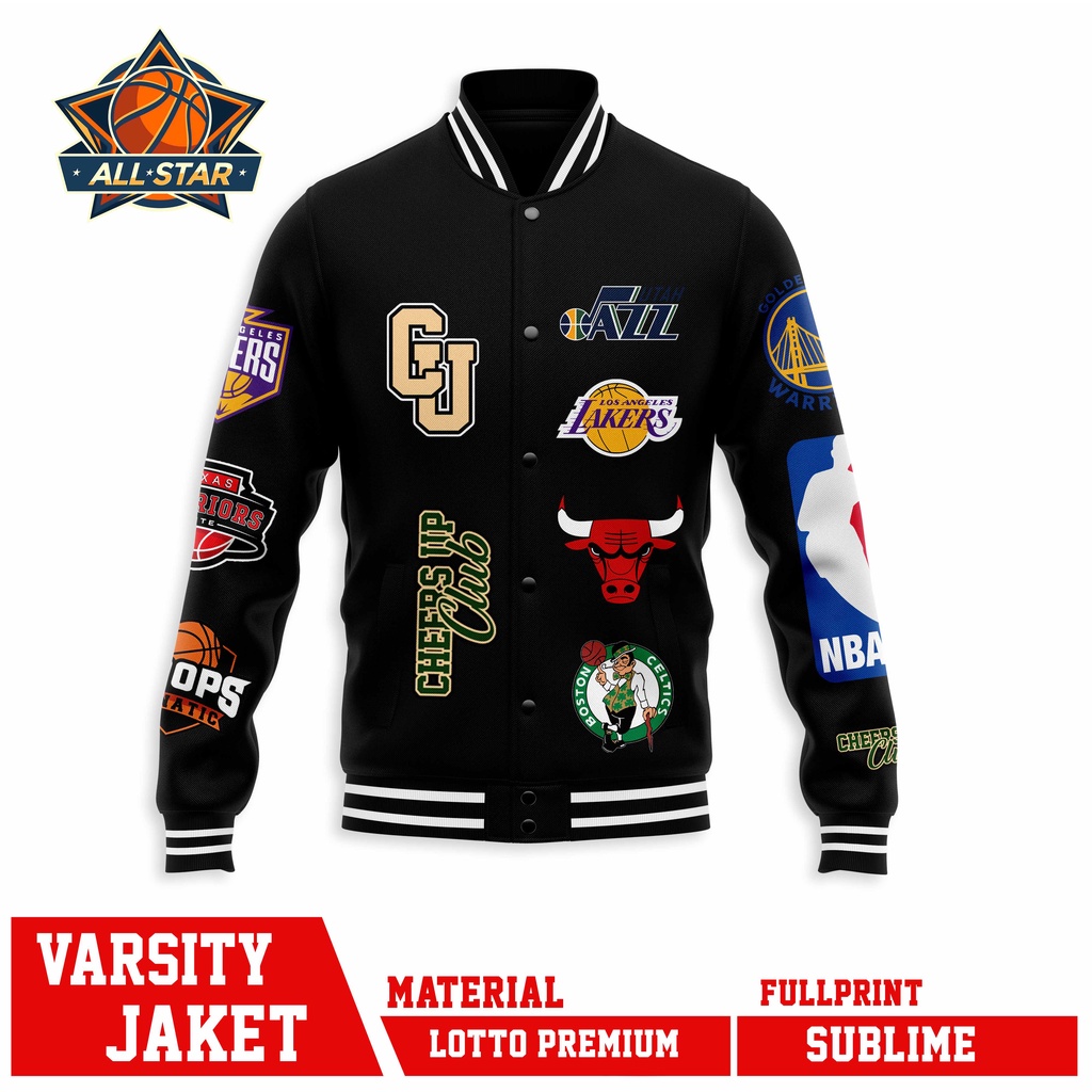 Jual JAKET BASKET BALL ALL STAR NBA VARSITY | Shopee Indonesia