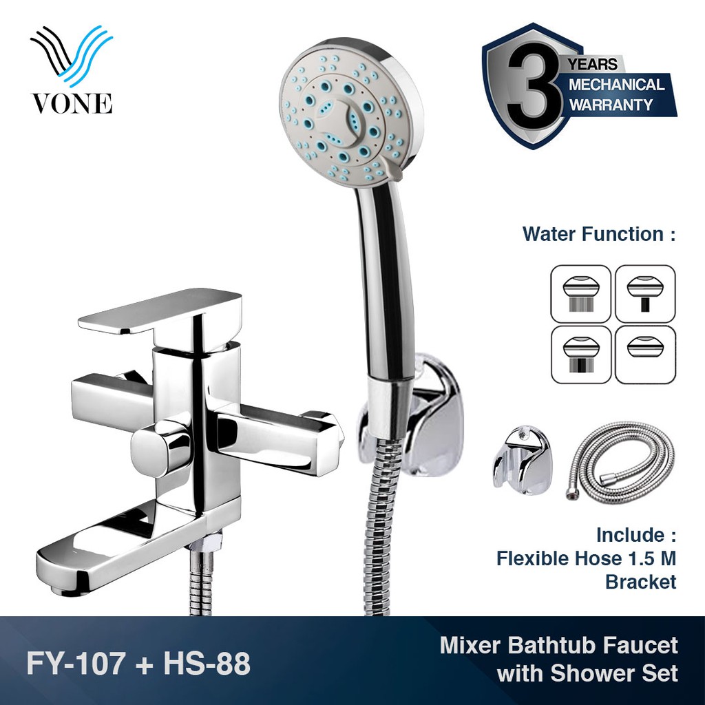Jual VONE FY-107 + HS-88 Set Keran Kran Mixer Bathtub Shower Panas ...