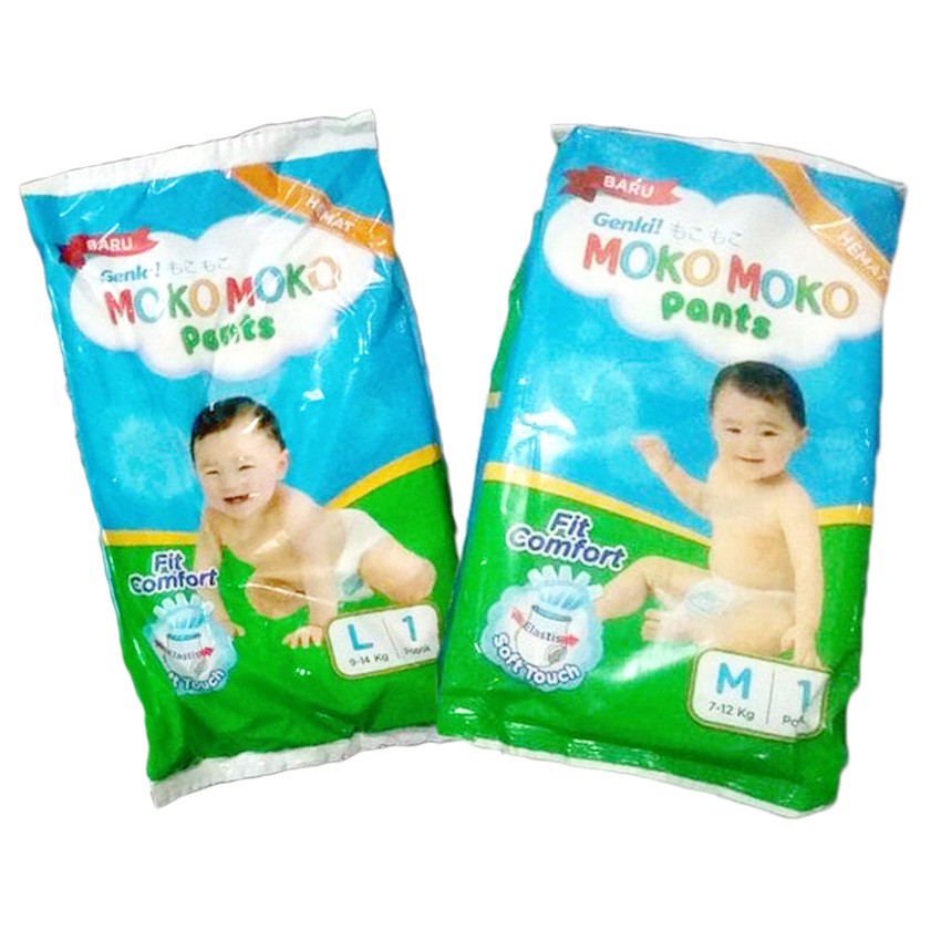 Jual Genki Moko Moko Pampers Renceng Ukuran L/M (isi 6 pcs) | Shopee Indonesia