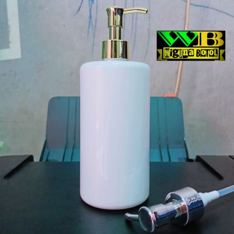 Jual Botol Pump 500ml Putih / botol RF 500ml Putih Tutup Pump Clip Oil | Shopee Indonesia