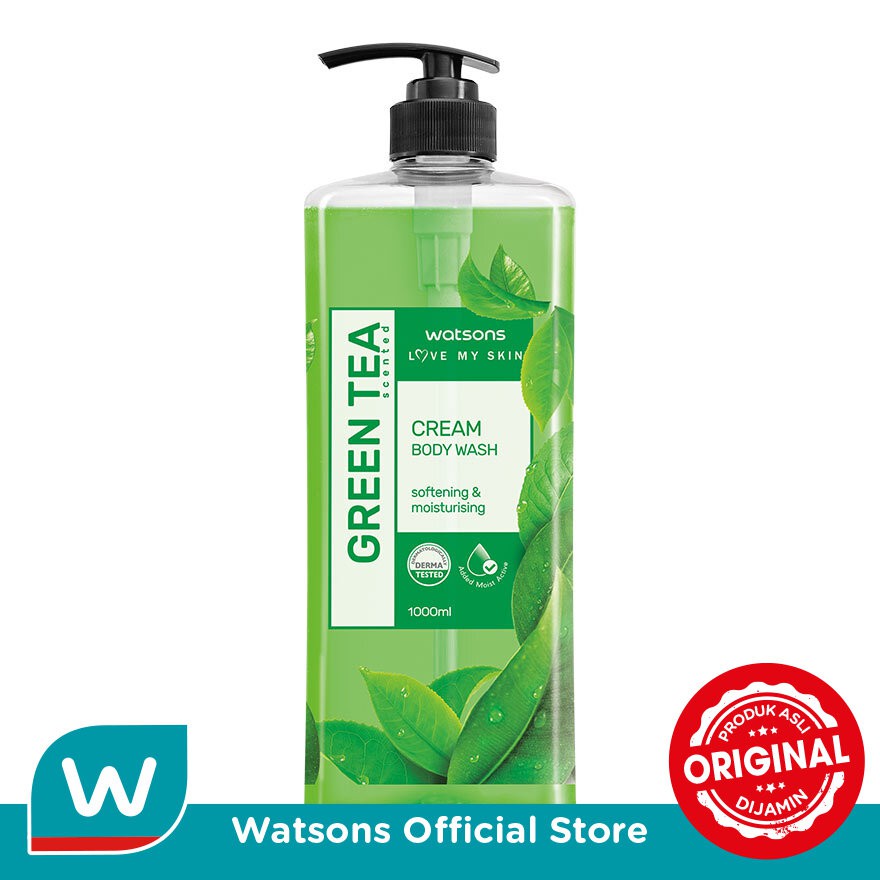 Jual Watsons Green Tea Scented Cream Body Wash 1L Indonesia|Shopee ...