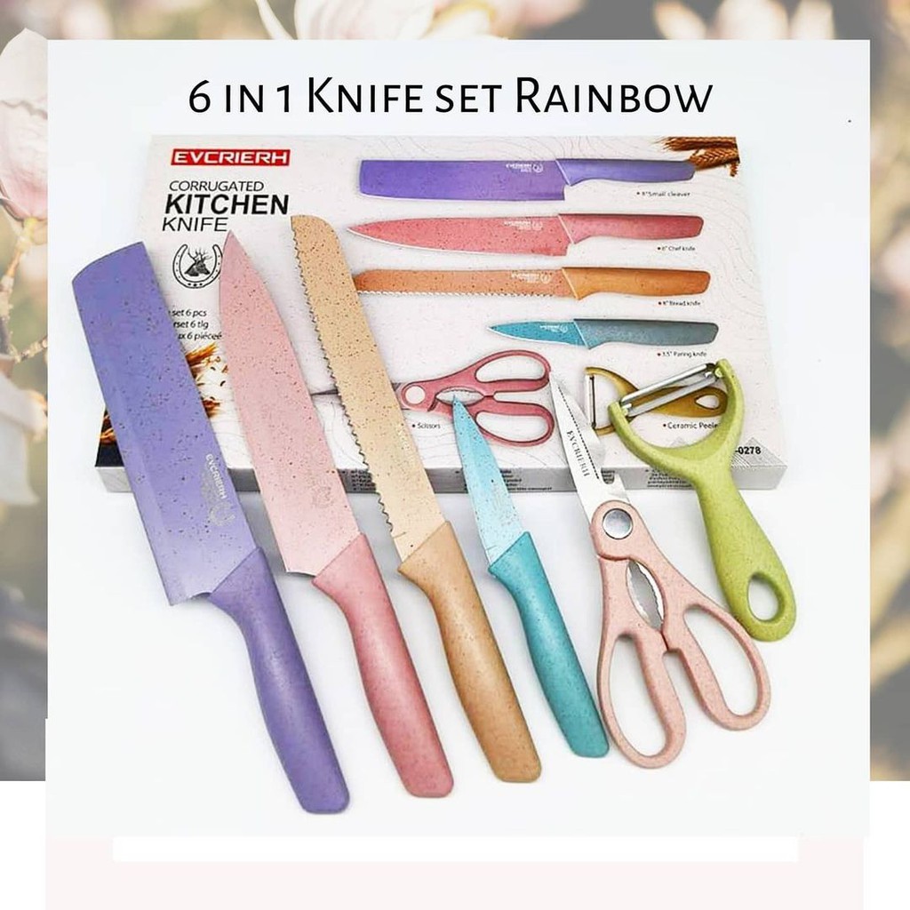 Kitchen Knife Set / Talenan Pisau Tatakan Pengupas Gunting Dapur Set ...