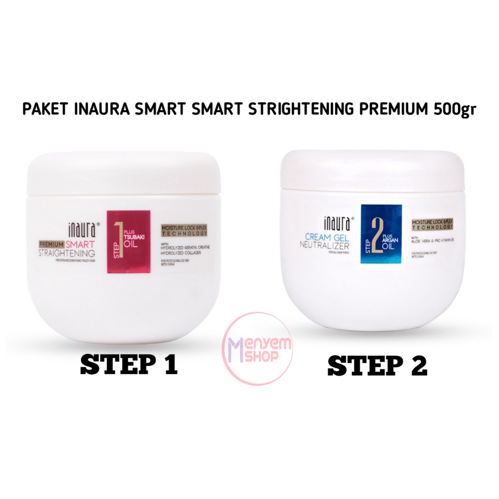 Jual Paket inaura 500gr smart premium strightening step 1 + cream ...