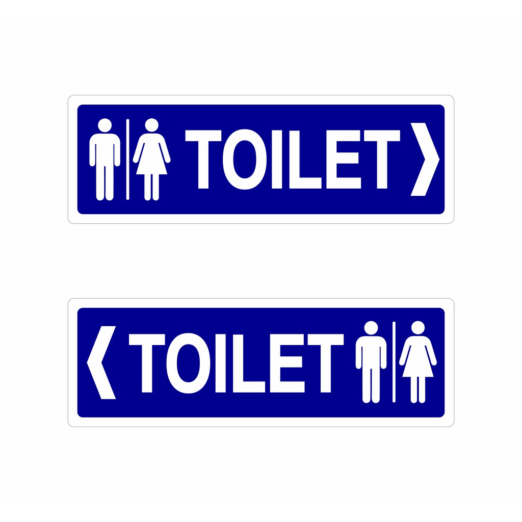Jual Rambu/ Sign Arah Toilet 30cm x 10cm - Akrilik + Sticker Reflective ...