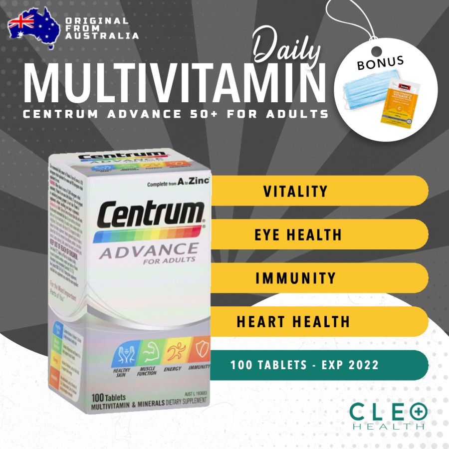 Jual Centrum Advance for Adults Multivitamin 100 tablets 100% original ...