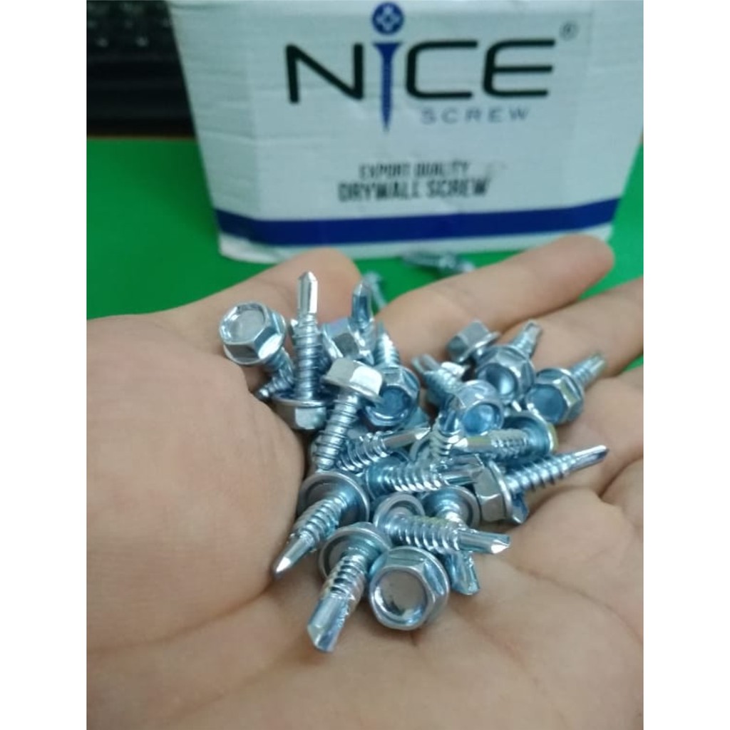Jual Sekrup Baja Ringan 10 x 16T x 19 Merk Nice Screw ( isi 100 pcs ...