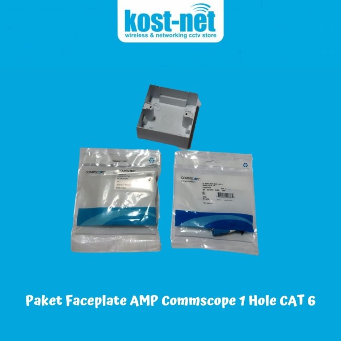 Jual Paket Faceplate AMP Commscope 1 Hole Cat 6 - Modular - Inbow ...