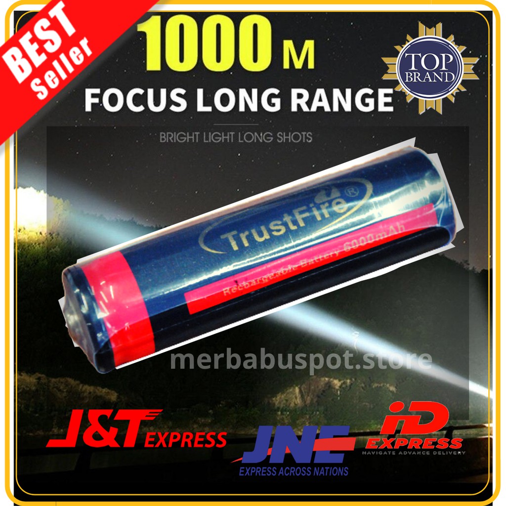 Jual Baterai Senter Li-ion 18650 6000mAh 3.7V Button Top - BRC 18650 ...