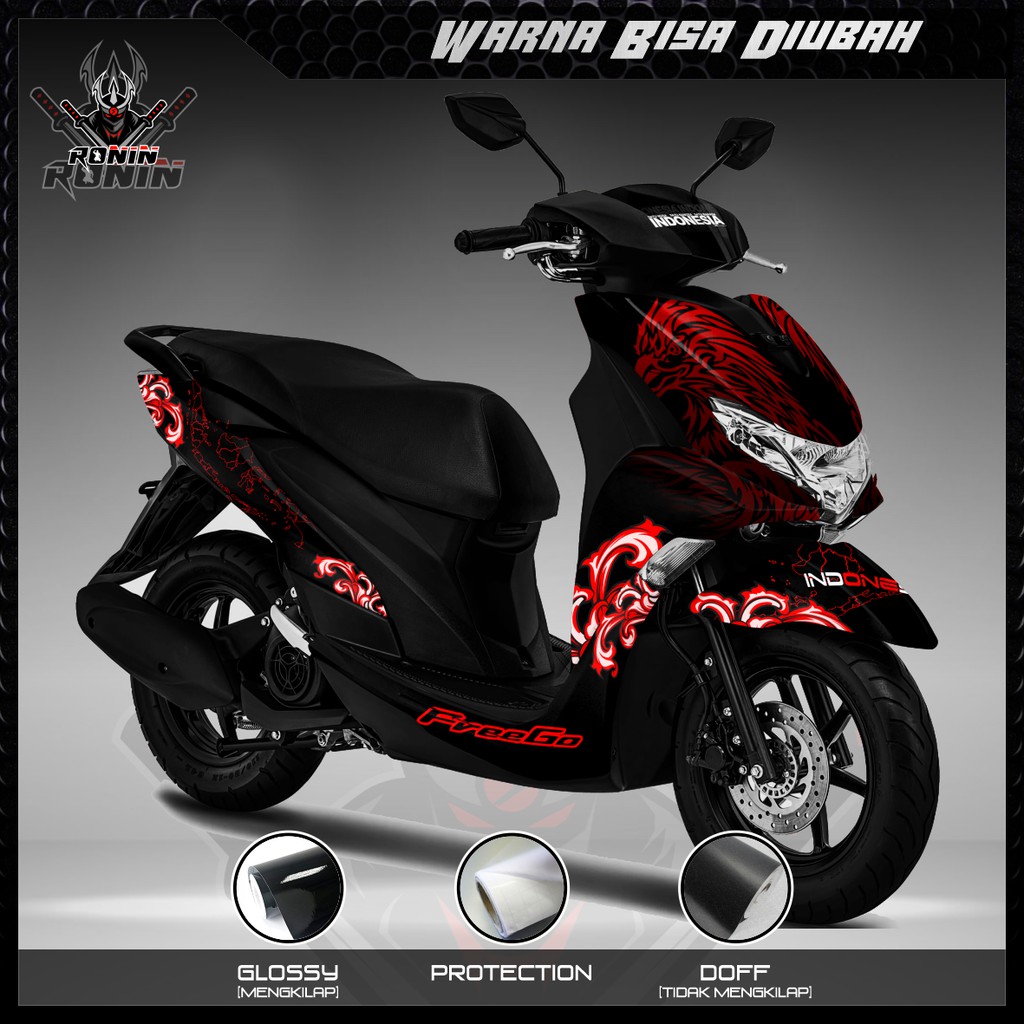 Jual Sticker Decal FULL BODY Yamaha Freego Motif Indonesia Black ...