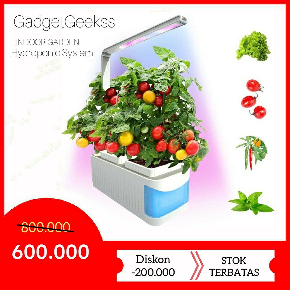 Jual GG Hydroponic Garden Aerogarden Set Bertanam Hidroponik Indoor Indonesia|Shopee Indonesia