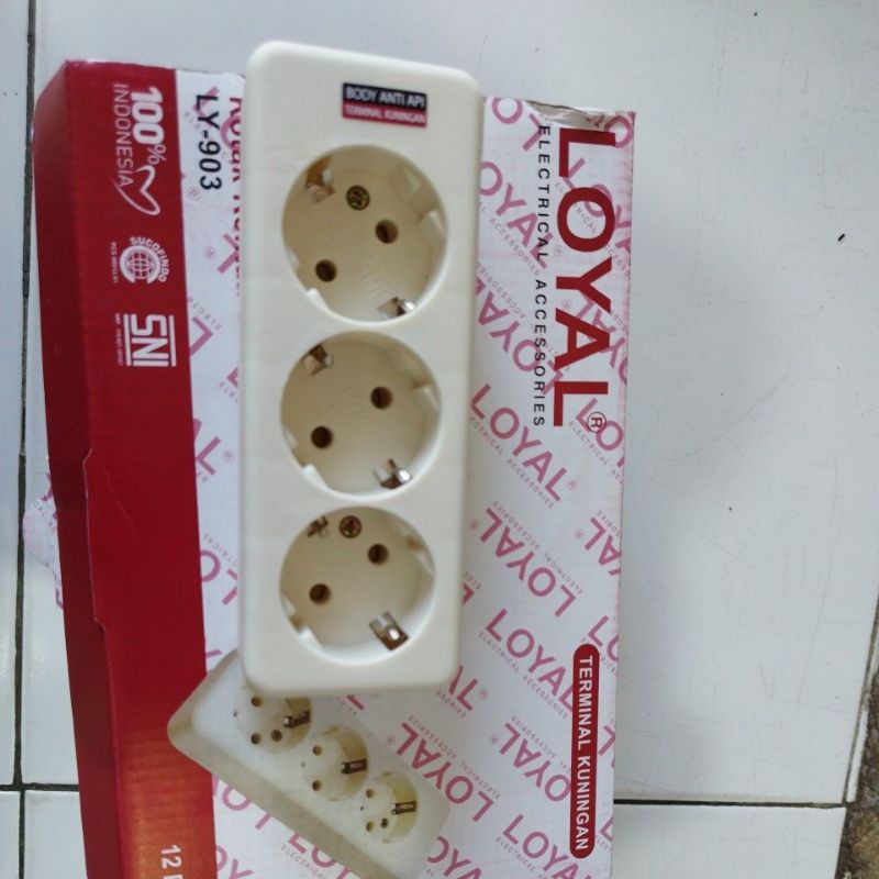 Jual stop kontak 3lbg loyal terminal kuningan sni | Shopee Indonesia