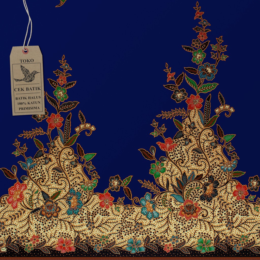 Jual kain batik - Motif Batik Bunga Fashion (Biru) | Shopee Indonesia