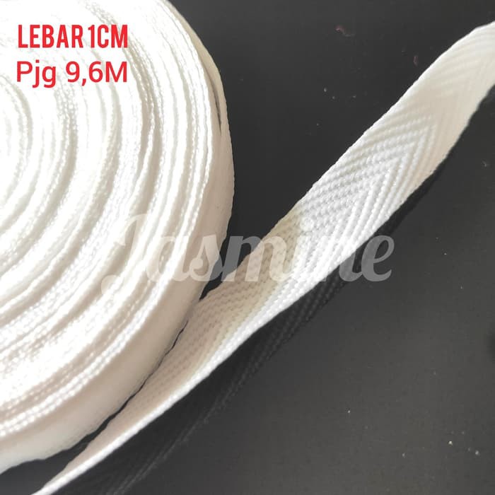 Jual Tali Veterban 10mm/ tali guling No.3 putih 1 cm (per Roll ...