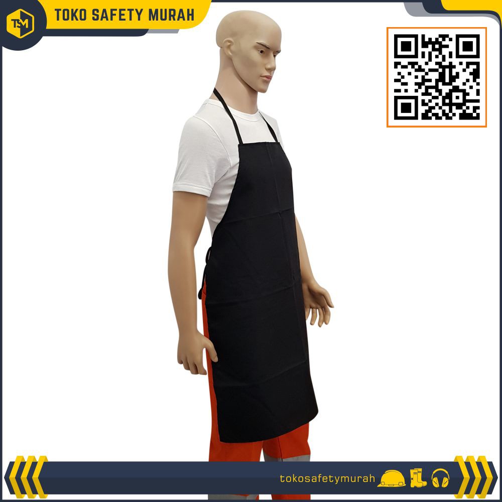 Jual Apron Drill Hitam Celemek Masak Koki Polos Katun Ukuran 90x60 cm ...