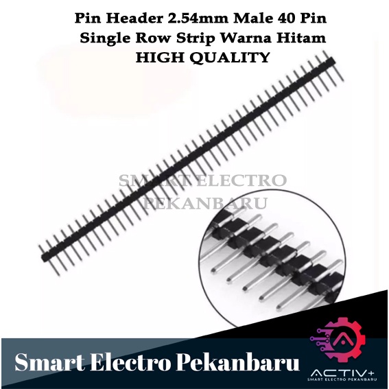 Jual Pin Header 2.54mm Male 40 Pin Single Row Strip Warna HITAM ...