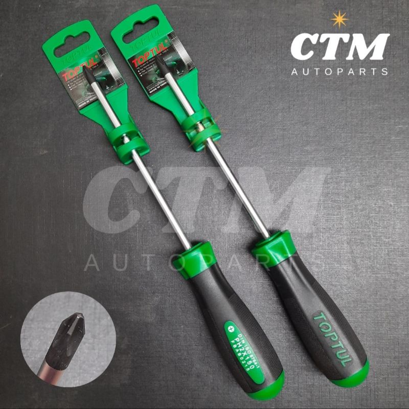 Jual TOPTUL Philips Anti Slip Screwdriver PH2 x 150 Obeng Plus ...
