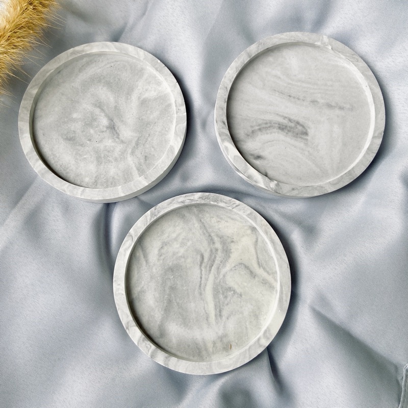 Jual coaster aesthetic BULAT CORAK HITAM 8cm / tatakan gelas ...