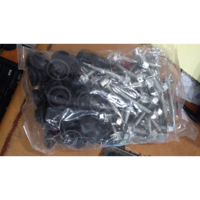Paku roofing solartuff kanopi atap polycarbonate fixing screw rangka ...