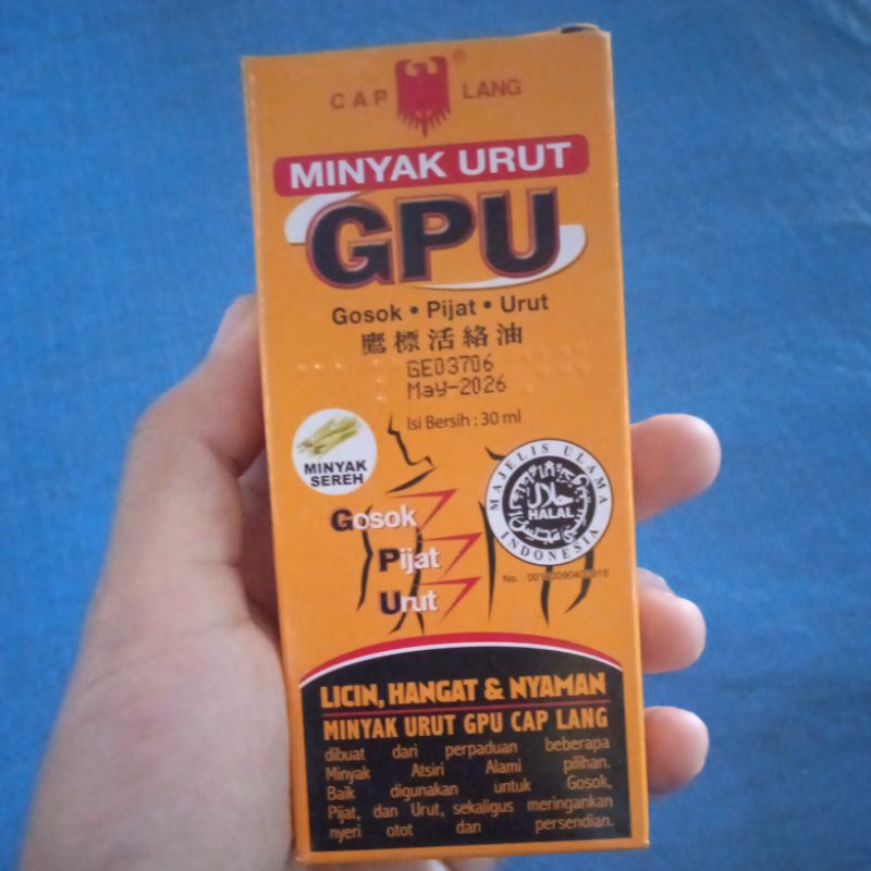 Jual MINYAK URUT GPU CAP LANG 30ml | Shopee Indonesia