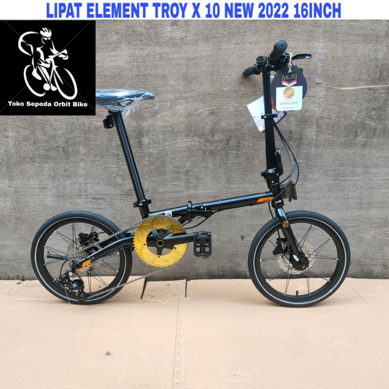 Jual Sepeda Lipat Element Troy 10Sp 16Inch Black Chrome Rem Hydraulic ...