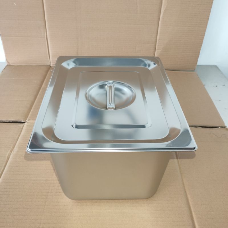 Jual Food Pan Stainless + Tutup 1/2 x 20 cm (32,5 x 26,5 x 20cm) | Shopee Indonesia