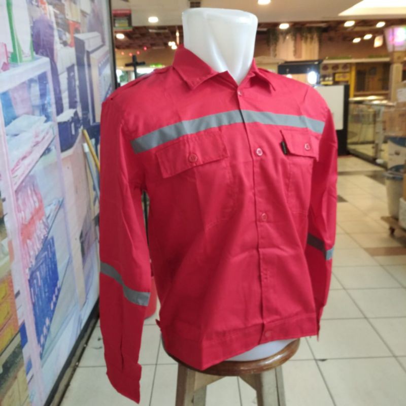 Jual BAJU SERAGAM SAFETY WARNA MERAH/BAJU SERAGAM KERJA PROYEK | Shopee ...