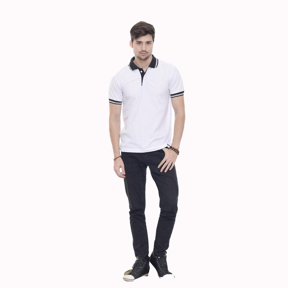 Kaos Poloshirt Polos Berkerah Murah Lengan Pendek Putih List Hitam ... Kaos Poloshirt Polos Berkerah Murah Lengan Pendek Putih List Hitam ...
