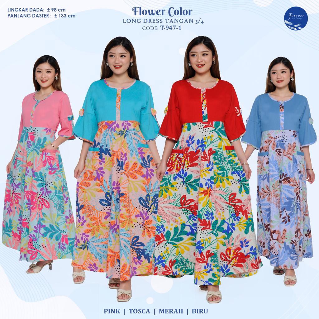 Jual Daster Long Longdress Forever Standar dan XL Daster Muslim Gamis ...