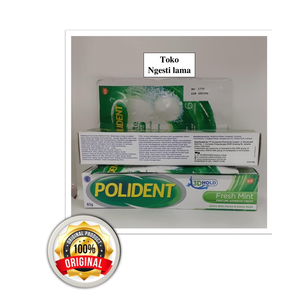 Jual Polident Polydent Poliden Polyden Lem Gigi Tube Besar 60 Gr fresh ...