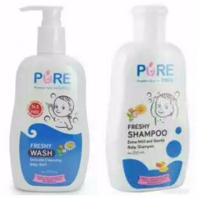 Jual Paket 1 PURE Baby Wash 230ml Pump & 1 Shampoo 230ml Sabun dan ...
