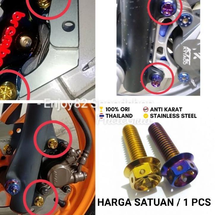 Jual Stok terbaru Baut pb probolt asli Baut kaliper breket ke botom shok honda / ke kaliper 2p ...