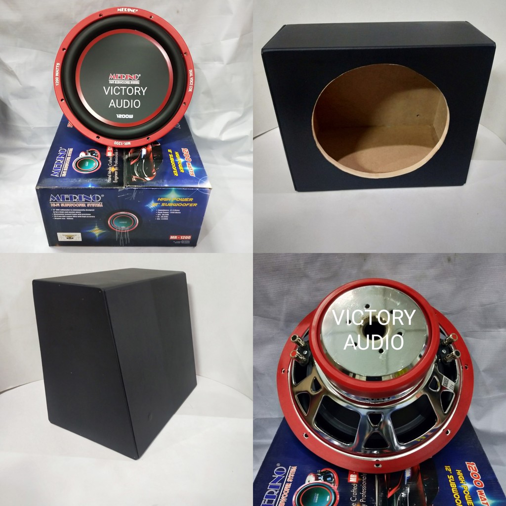 Jual Paket Audio Mobil Subwoofer Merino MR-1200 12 Inch Plus Box Full ...