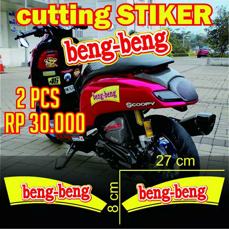 Jual sticker BENG-BENG 1set kiri kanan variasi scoopy vespa mio beat ...