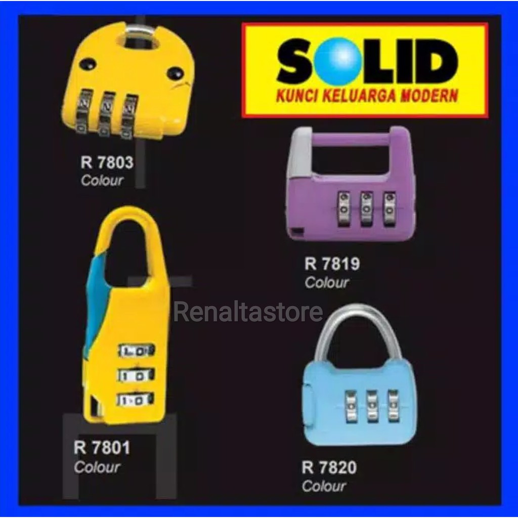 Jual Gembok Nomor Solid Gradino - R7803 - Kuning | Shopee Indonesia