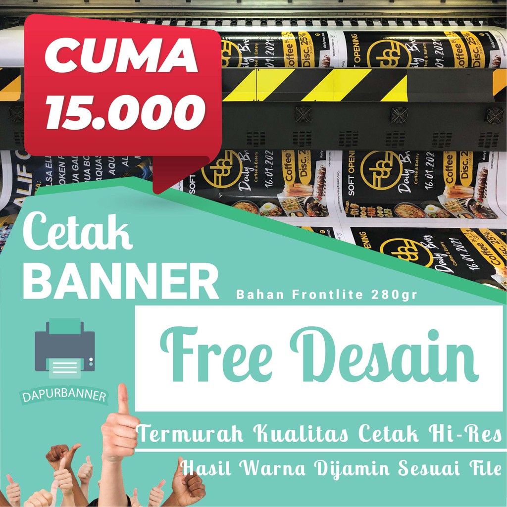 Jual Cetak Banner Frontlite Bahan Flexi 280gr Spanduk Backdrop Custom Indonesia|Shopee Indonesia